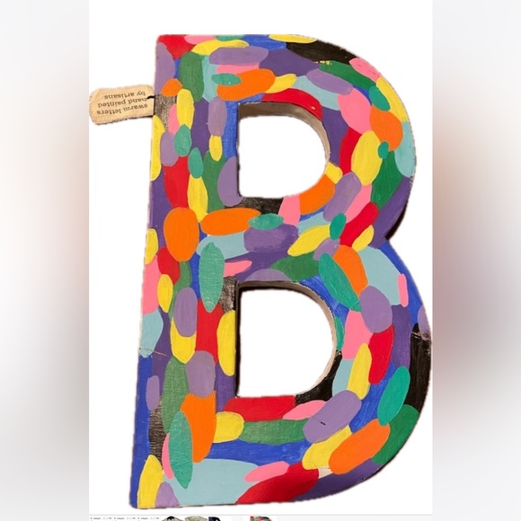 Anthropologie | Art | Anthropology Swarm Metal Letter B Hand Painted ...
